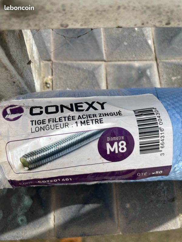 Tige filetée, M8, 1 m - Bricolage