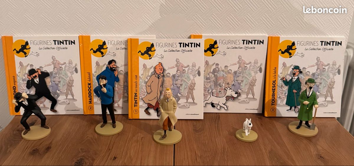 5 figurines et livres Tintin - Collection