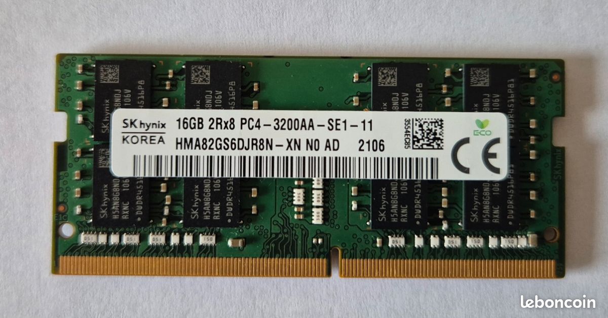 Barrette RAM 16 Go DDR4 PC4-3200 – SK hynix - Accessoires informatique