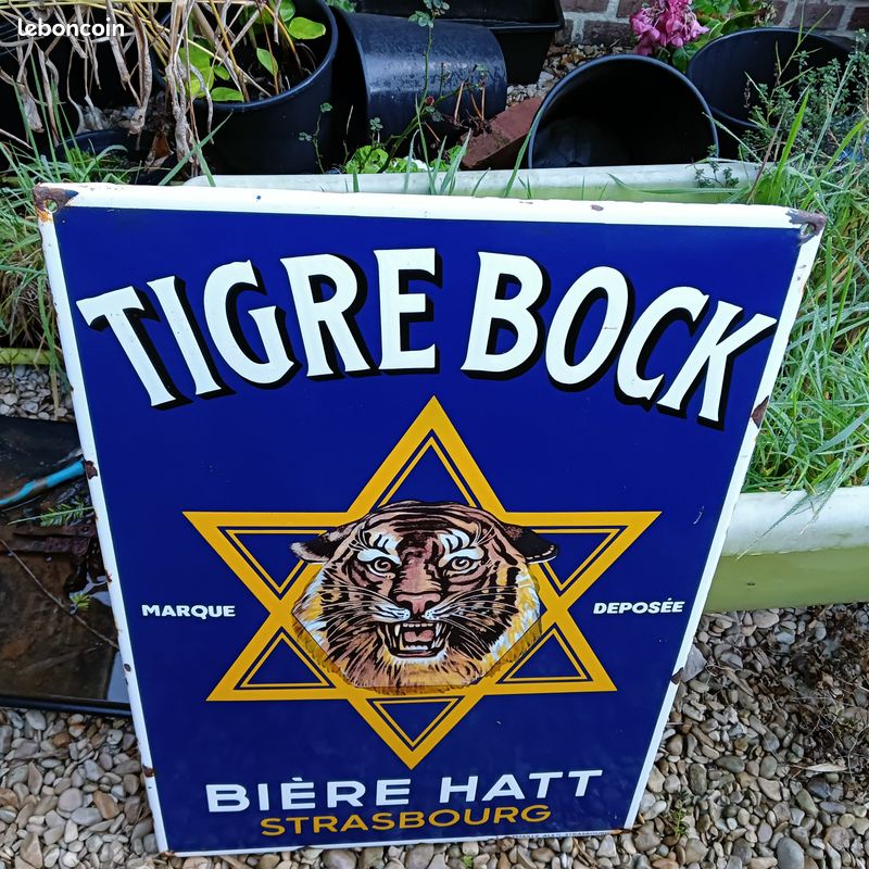 Plaque émaillée TIGRE BOCK - Collection