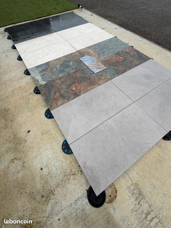 Dalle sur plot terrasse 2cm, colle offerte 🏘️ Saint-Etienne - Bricolage
