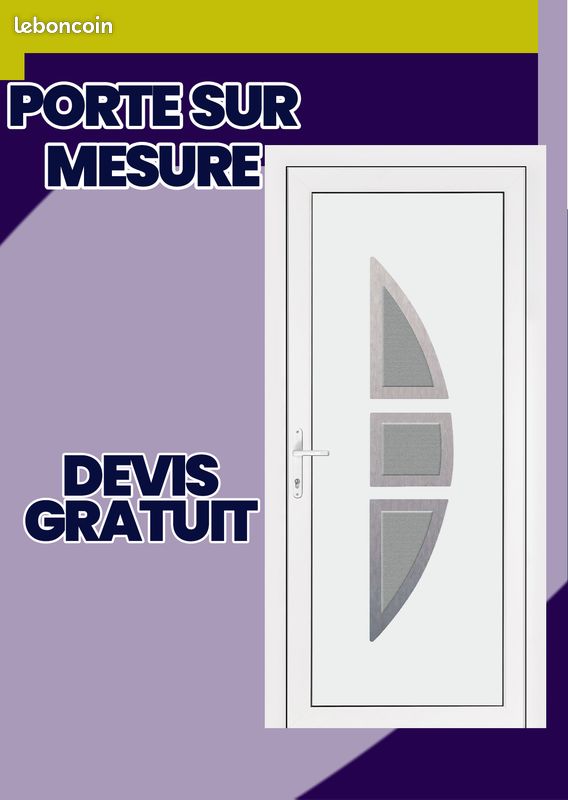 Porte Sur Mesure en.PVC/ALU avec sécurité en stock - Bricolage