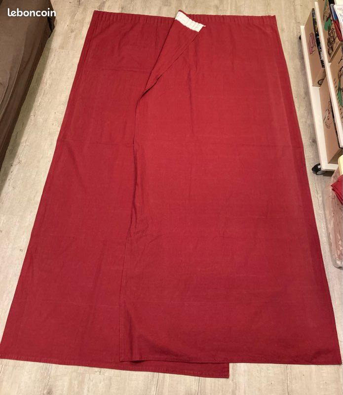 Paire de rideaux rouges 230 - Décoration