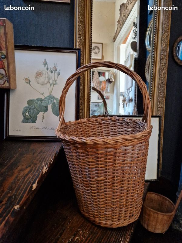 Panier ancien rotin osier - Décoration