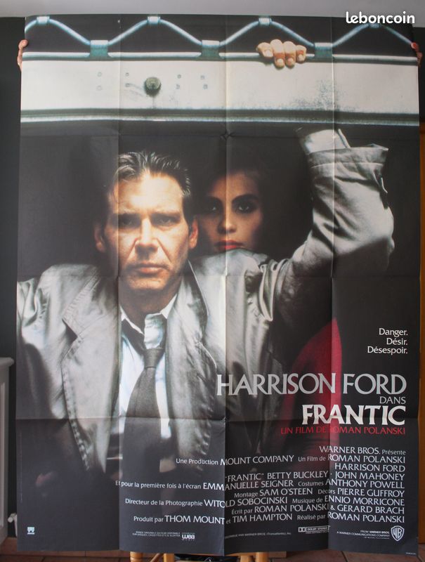 Frantic - Harrison Ford, affiche cinema 120 X 160 cm - DVD - Films