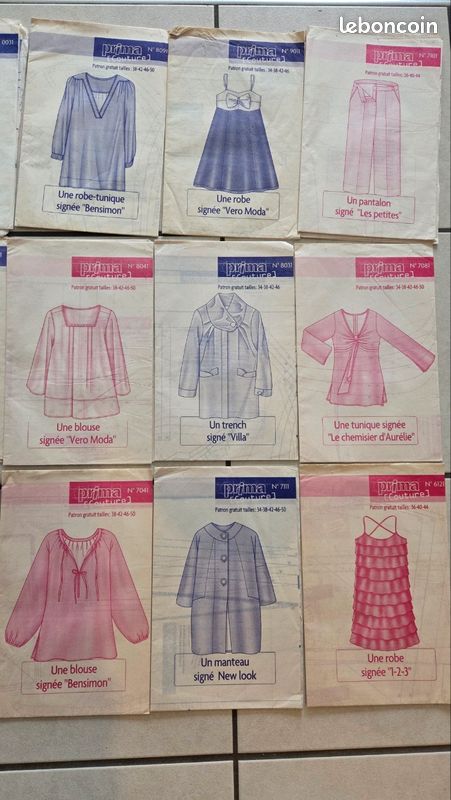 Patron Prima couture neufs au choix - Loisirs créatifs