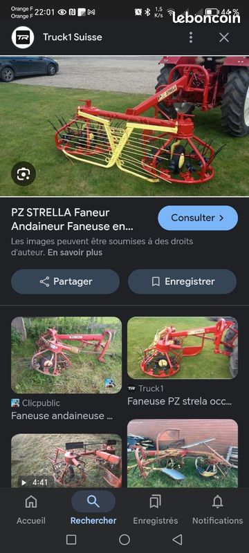 Recherche râteau faneur faneur andaineur strella pz - Tracteurs