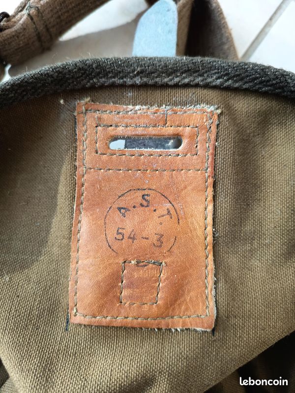 Ancienne musette militaire HG 54 pour ANP 51, datée 3-54 Époque Guerre ...