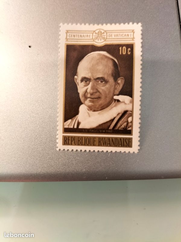 TIMBRE RARE - CENTENAIRE du VATICAN 1963 PAPE PAUL VI - RÉPUBLIQUE ...