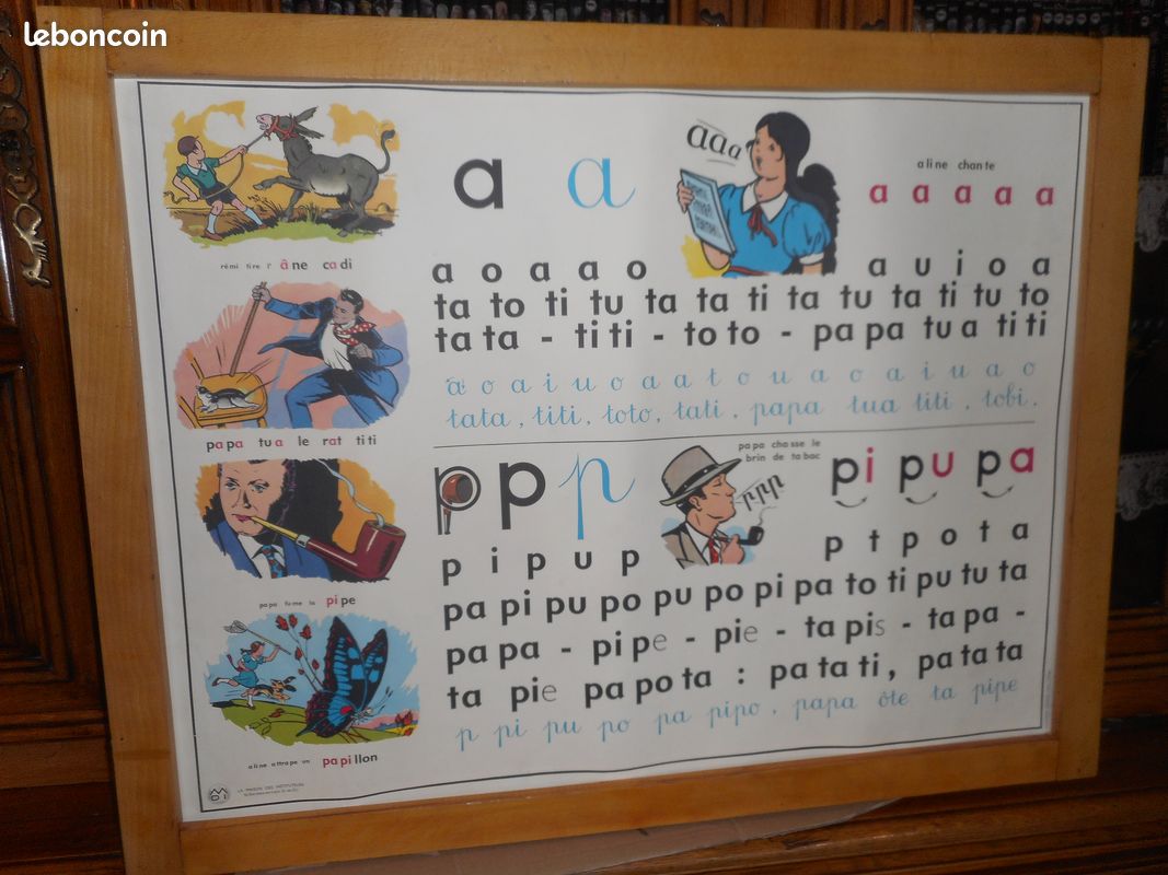 Rare série complète des 12 affiches scolaire alphabet MDI en bon état ...