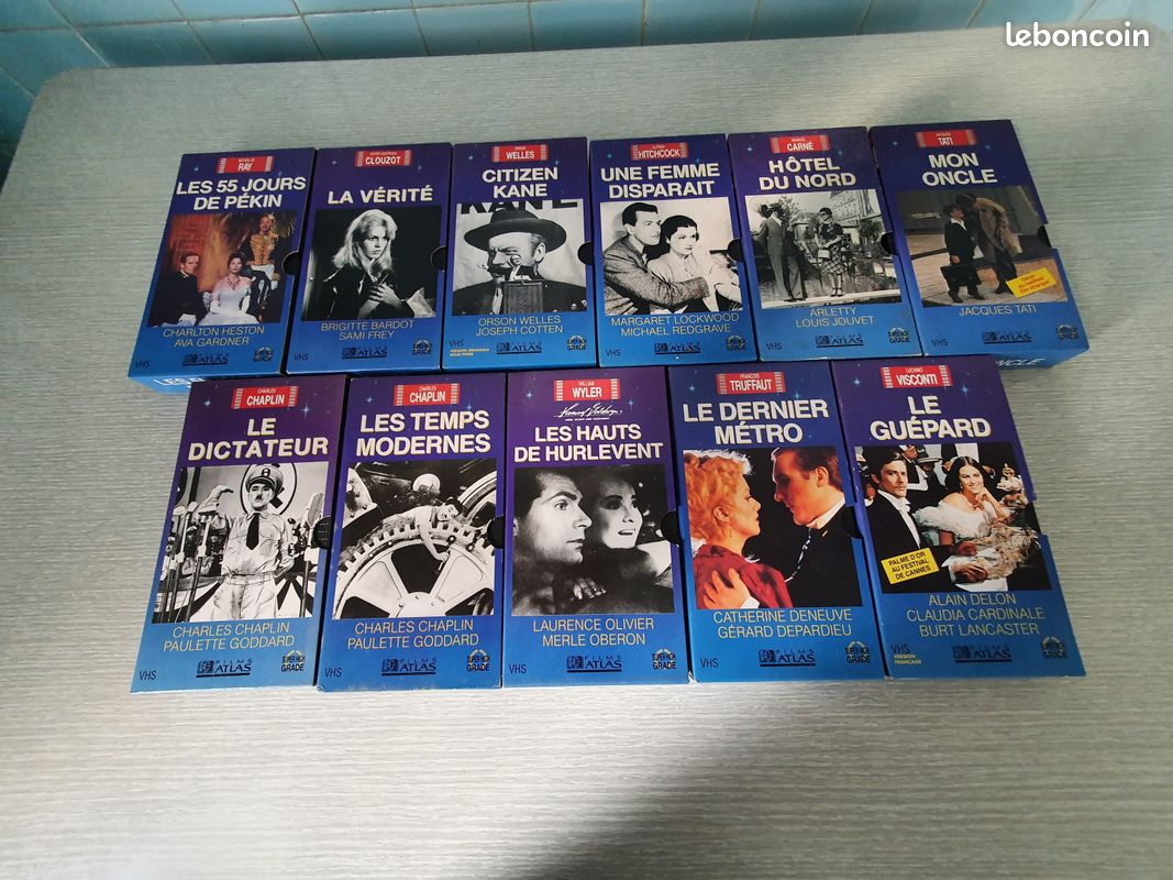Lot de 11 cassettes VHS Collection films Editions Atlas - DVD - Films