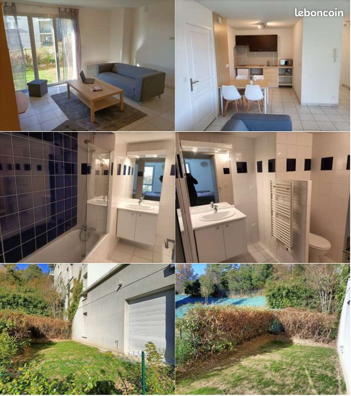 App T2 meublé, 45m², jardin, parking, cellier, Rangueil - Locations