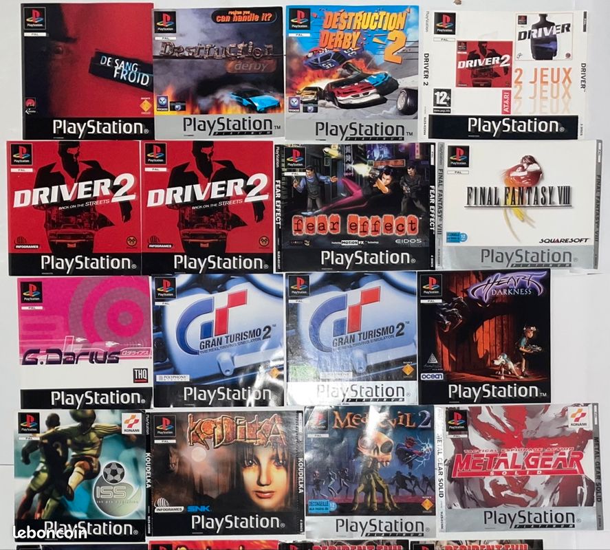 Lot de jaquettes/covers de jeux PS1 Playstation versions PAL - Jeux vidéo