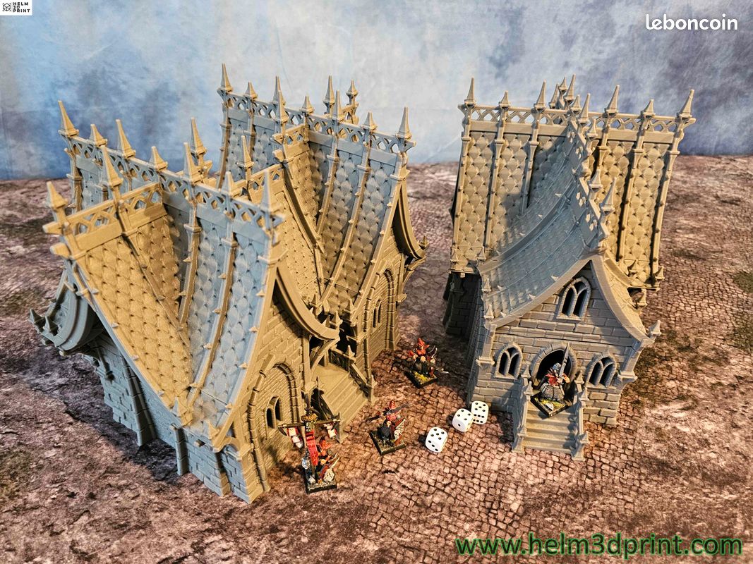 DARK KIN ELVES - PACK BUILDING X2 maisons elfes noirs terrain décors ...
