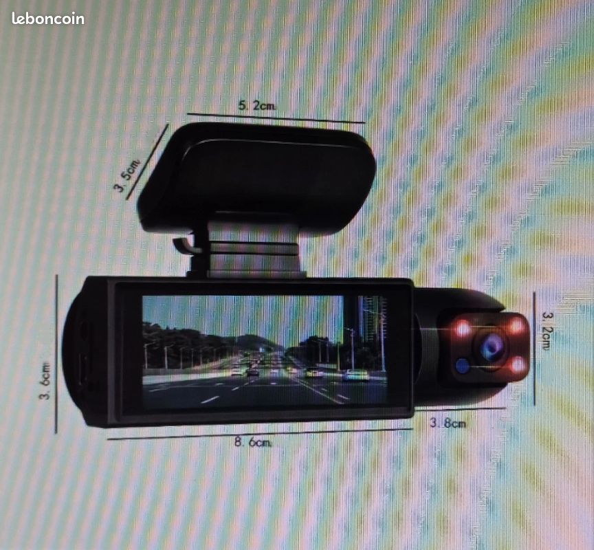 DASHCAM/CAMÉRA de bord HD Grand angle. G-Sensor. Double objectif ...