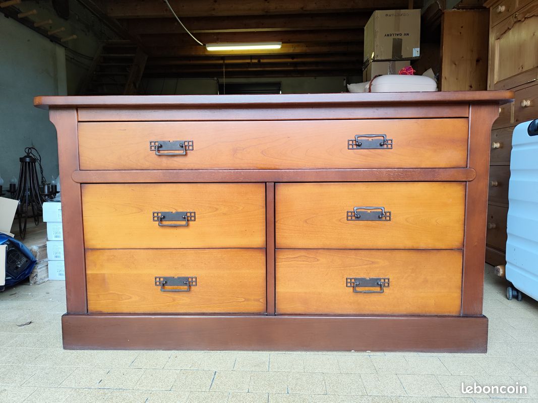 Commode style asiatique 5 tiroirs - Ameublement