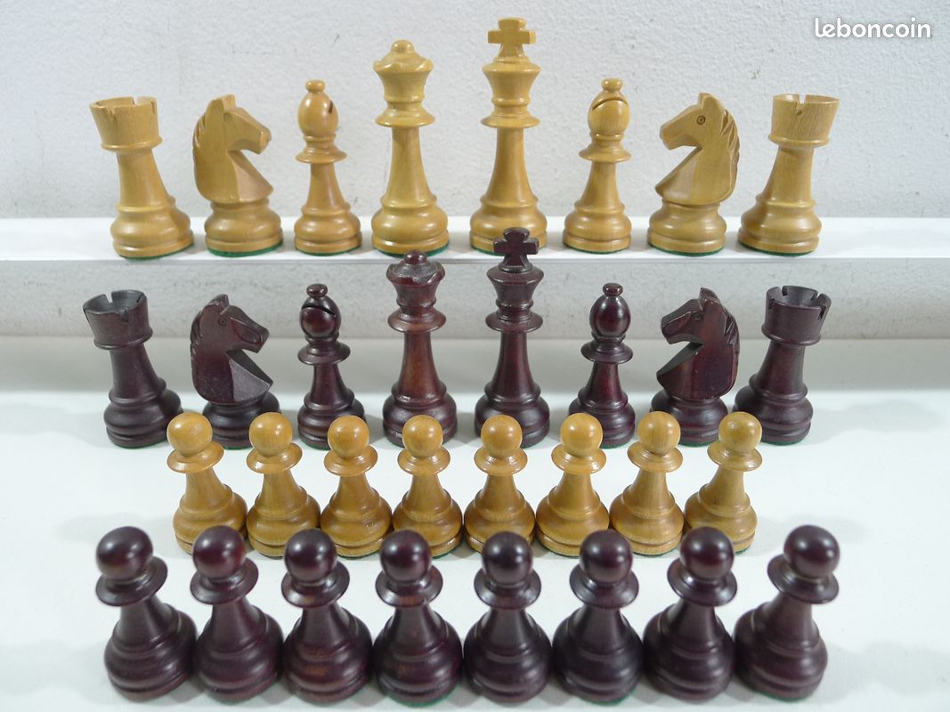 2407-34-Jeu d'échecs KASPAROV pondéré plombé et feutré King 75 mm ...