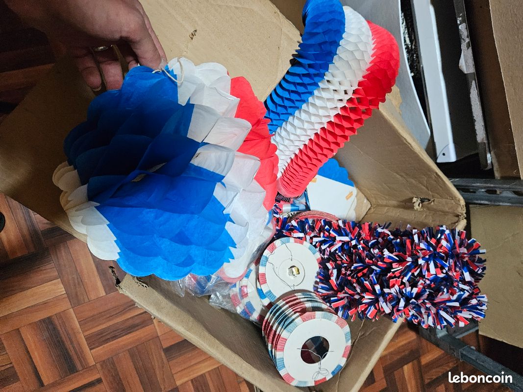 Lot déco vintage bleu blanc rouge - Loisirs créatifs