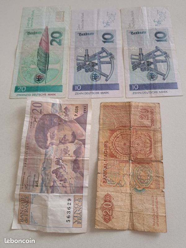 Billets de banque + pièces - Collection