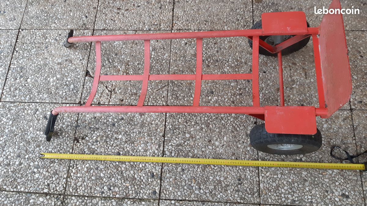 Diable chariot 2 roue transport manutention wagon acier charrette ...