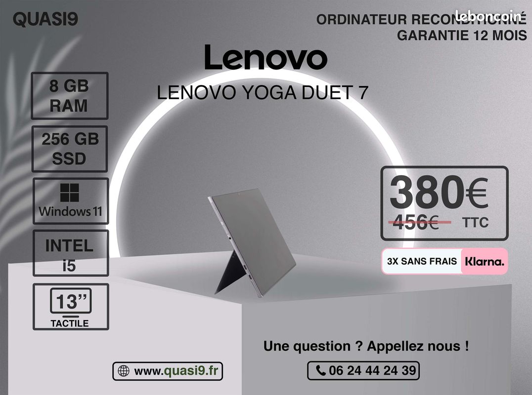 Lenovo Yoga Duet 7 13" tactile i5 8Go 256Go - Ordinateurs