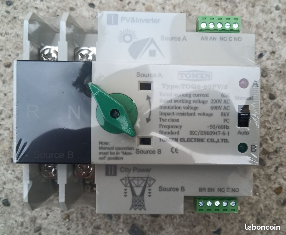 1 Inverseur de Source Automatique ATS - Transfert 63A Monophasé - NEUF ...