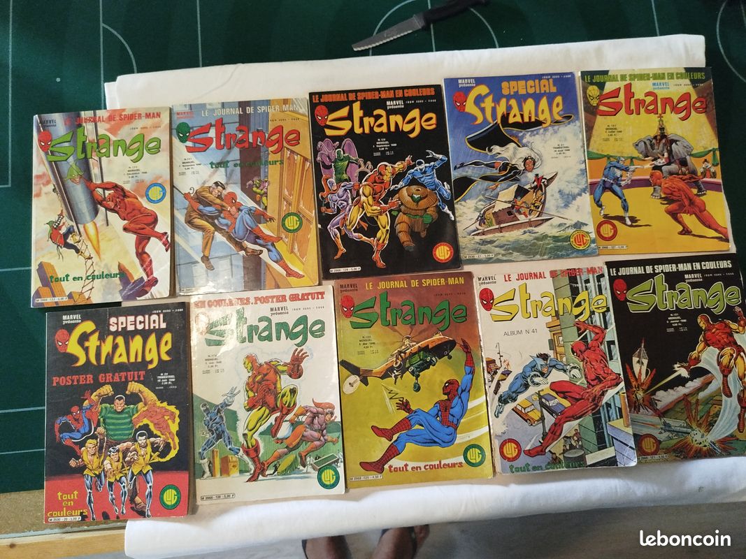 Année 1980. 10 Bandes dessinées Strange - Collection