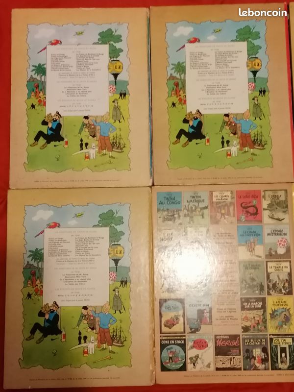 Lot de 10 anciennes bandes dessinées tintin - Collection