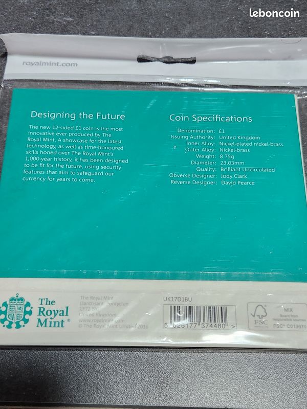 One Pound Élisabeth 2 de 2017 - Collection