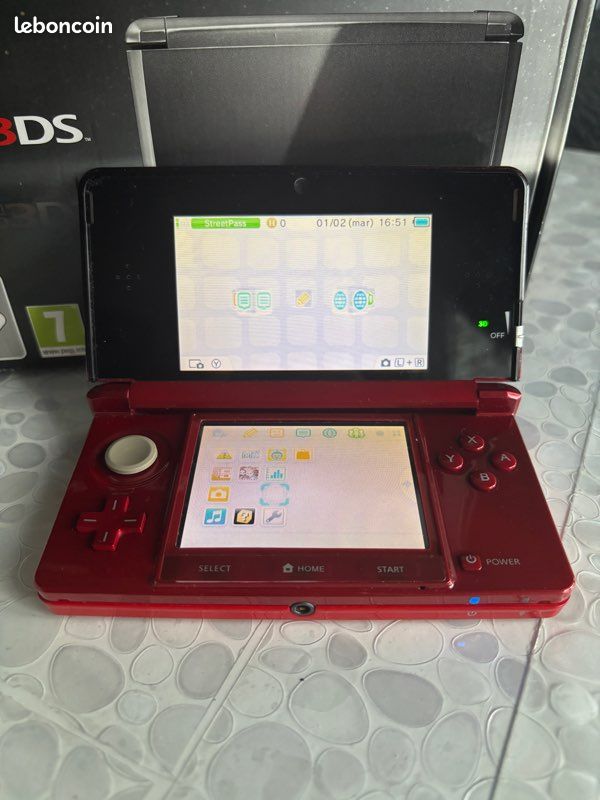 Nintendo 3ds Rouge Noire + Boîte - Consoles