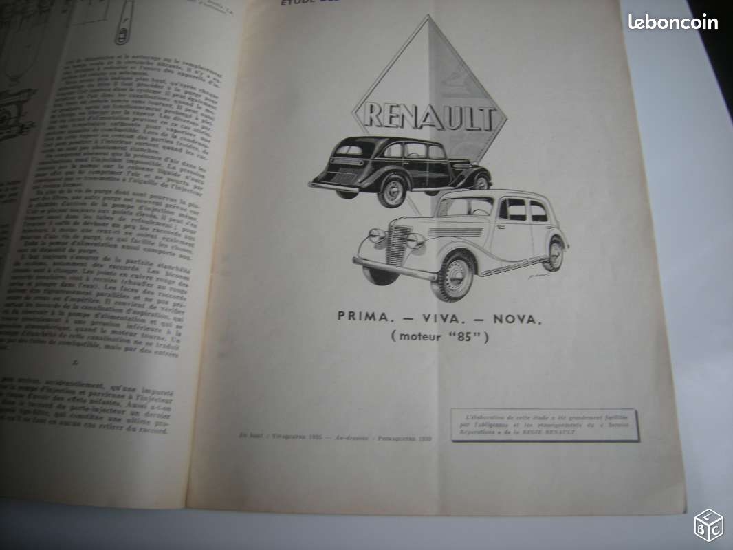 Rta renault prima nova viva moteur 85 - Équipement auto