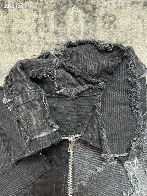 Ensemble baggy jeans et super crop veste en jeans fait main handmade ...