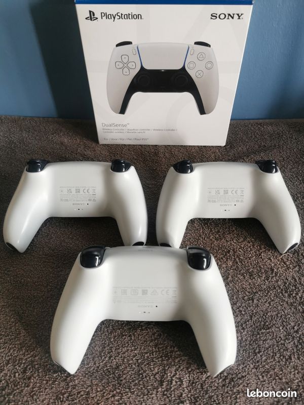 Manettes PS5 Sony sans fil blanches – Officielles, comme neuves - Consoles