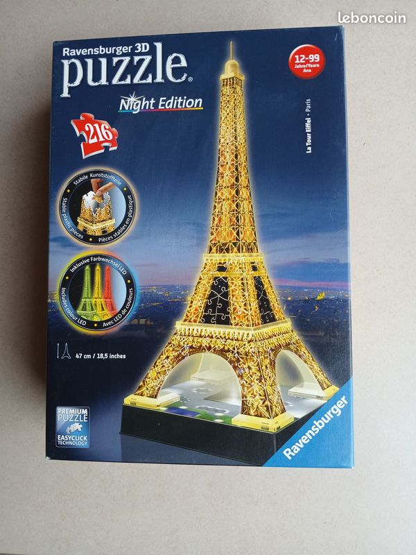 Puzzle 3D "Tour Eiffel" lumineuse - Jeux & Jouets