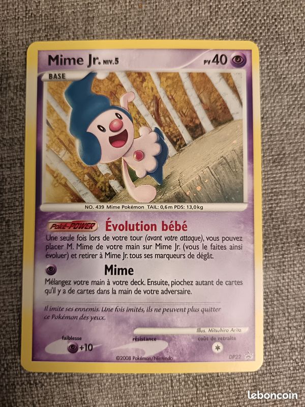 Carte Pokémon Mime Jr promo DP22 Diamant et Perle - Collection