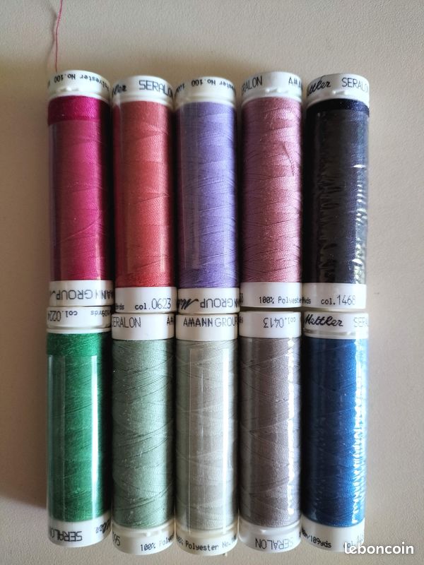 Fil METTLER, 10 BOBINES de 100 m chacune, Seralon – COUTURE MERCERIE ...