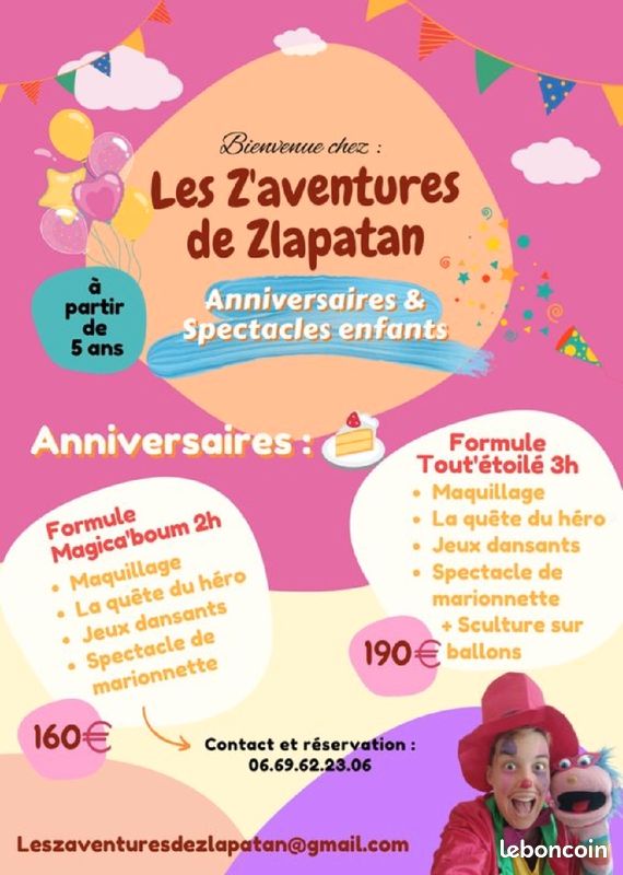 Animations anniversaires enfants - Services évènementiels
