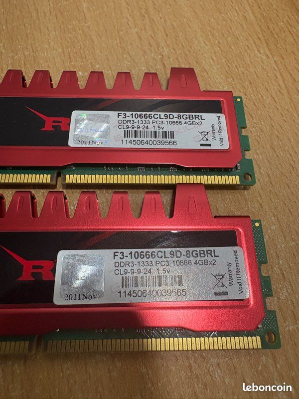 Barrettes RAM DDR3 G.Skill 2x4 Go - Accessoires informatique