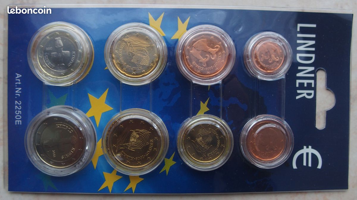 Série Euros Chypre 2008 - 8 pièces - 1 Centime à 2 - Collection