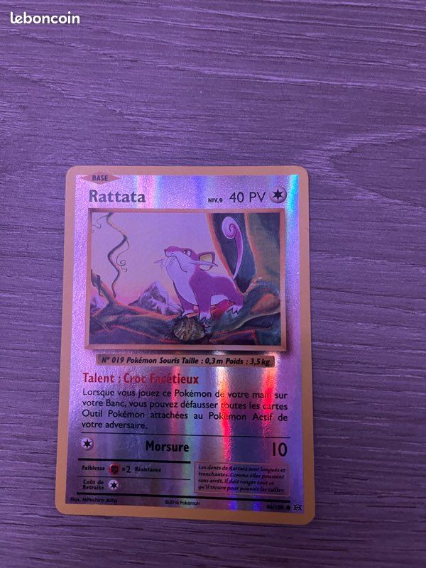 Carte Pokémon rattata - Collection