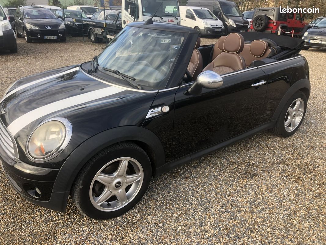 Mini Cooper Cabriolet-1.6 -120 ch-BVM6-cuir marron-AC Clim Auto-CritAir ...