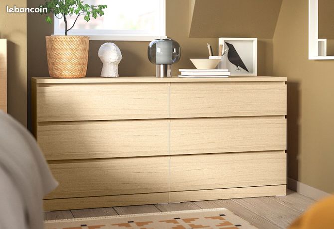 Commode ikea malm 6 tiroirs d'occasion - Ameublement - leboncoin