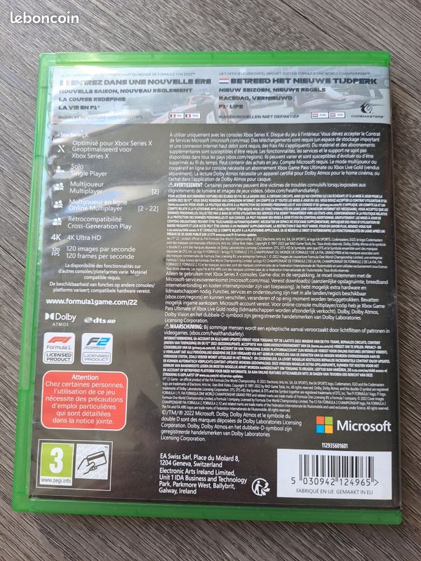Jeu Xbox série X F1 22 - Jeux vidéo