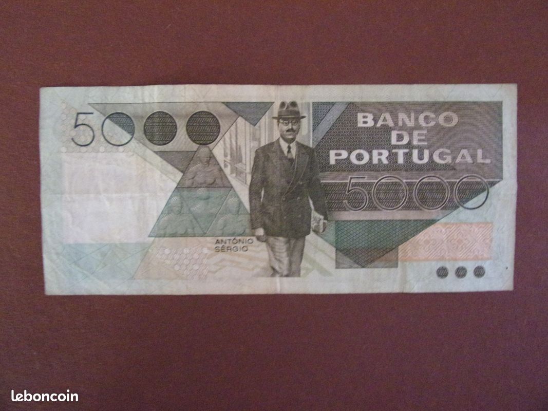 Billet de la banque du Portugal -- 5000 escudos - Collection