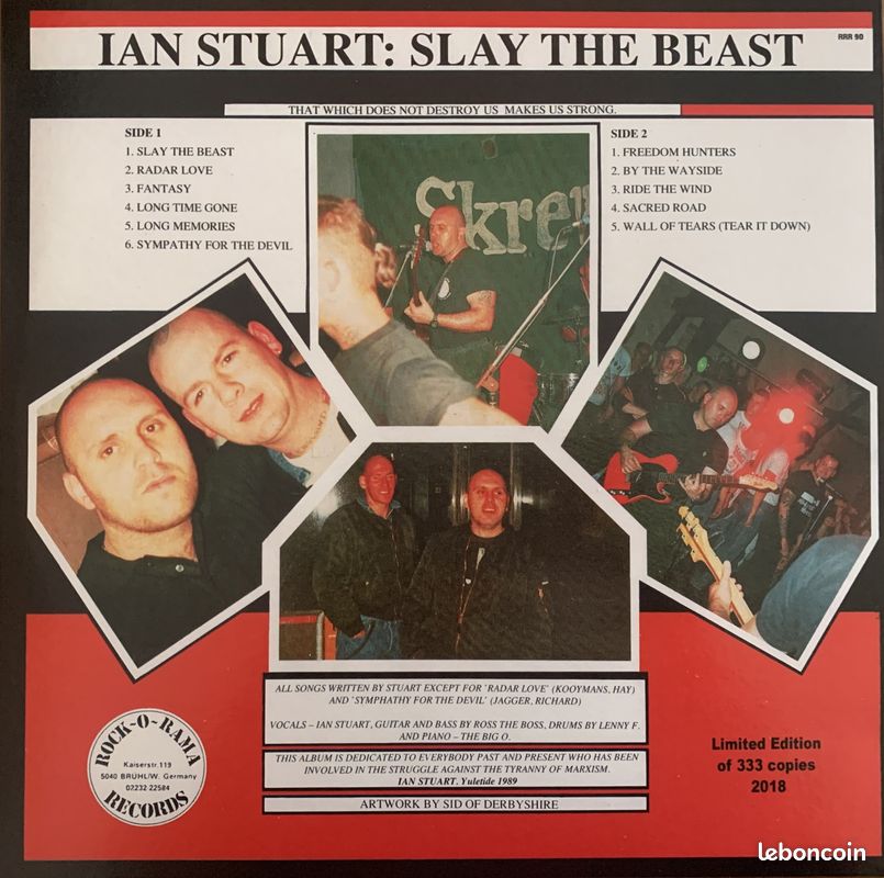 Ian Stuart (Skrewdriver) - Slay the Beast LP - CD - Musique