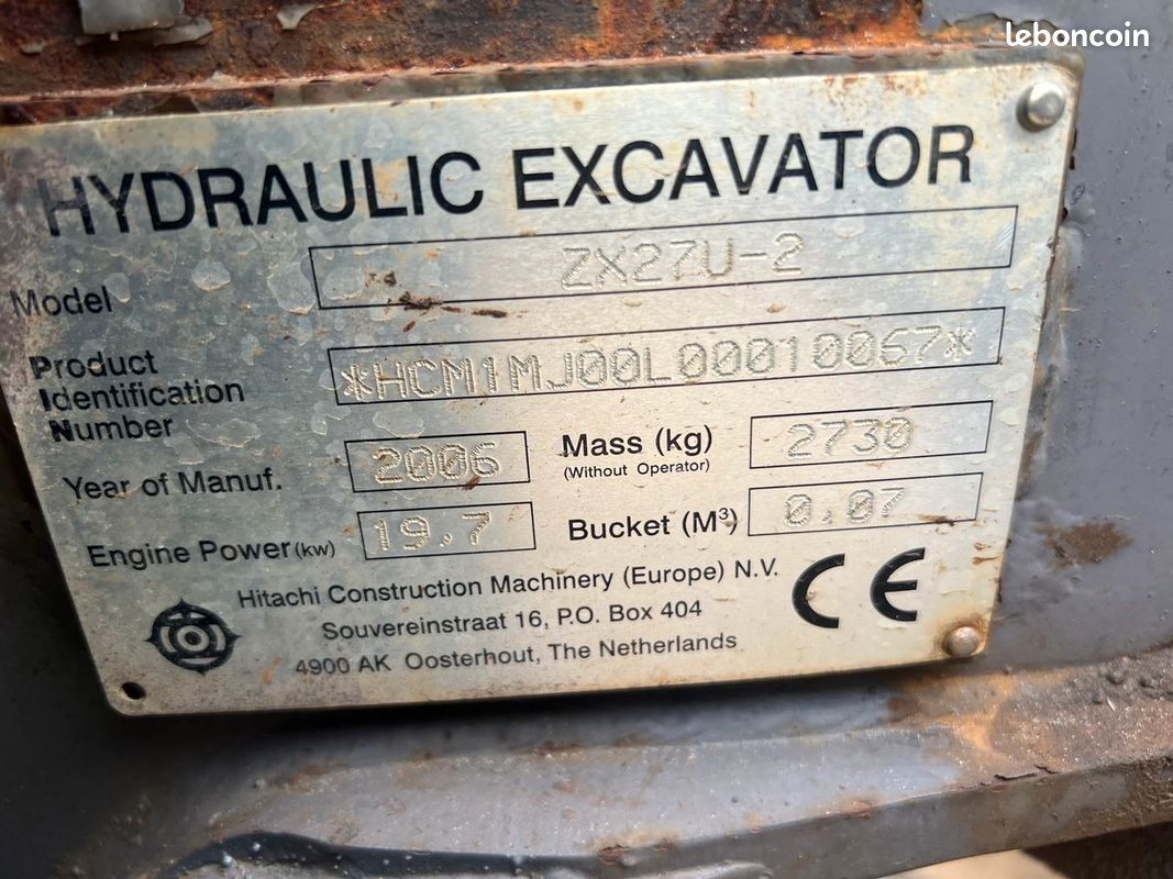 Hitachi Zx27u-2 - BTP - Chantier gros-oeuvre