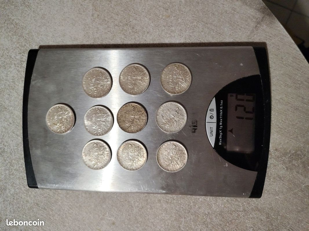 Lot de 10 pièces 5 francs semeuse 1960-1964 - Collection