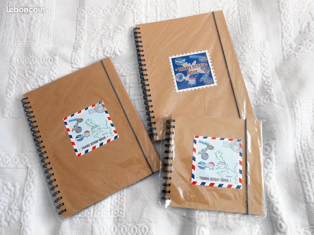 Album Kraft - Travel Scrap Book - Etiquette Postale –18 x 19 cm- Neuf ...