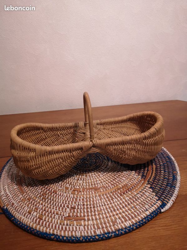 Panier osier en 2 parties - Décoration