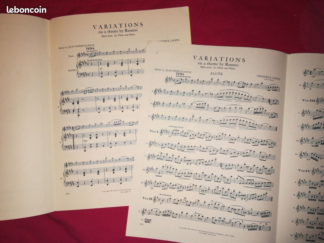 Chopin. Variations pour flûte et piano - Livres